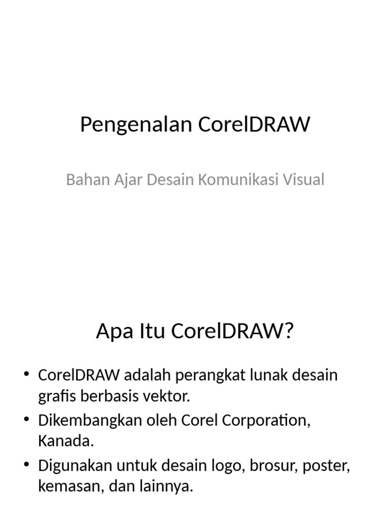 Pengenalan CorelDRAW Bahan Ajar | PDF