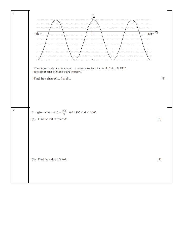Trigo and Differentiation Practise Sheet | PDF