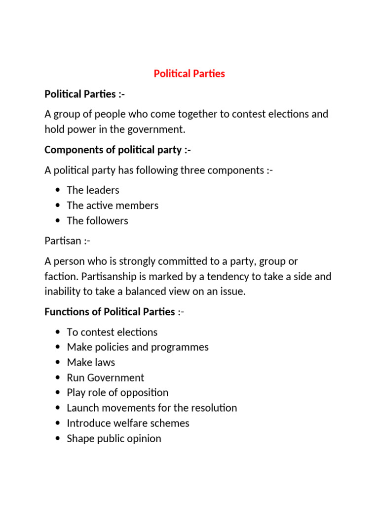 Understanding Political Parties and Systems | PDF | Political Parties ...