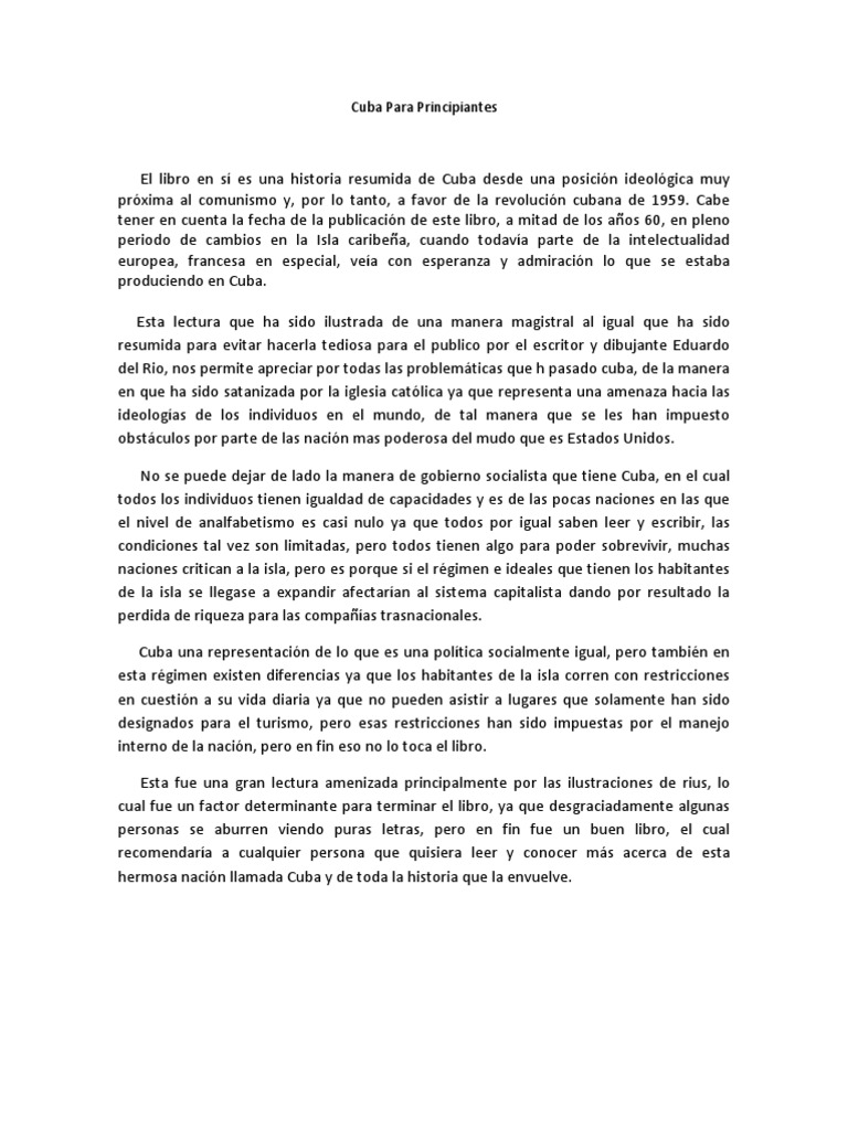 Cuba para Principiantes | PDF | Cuba | Nación