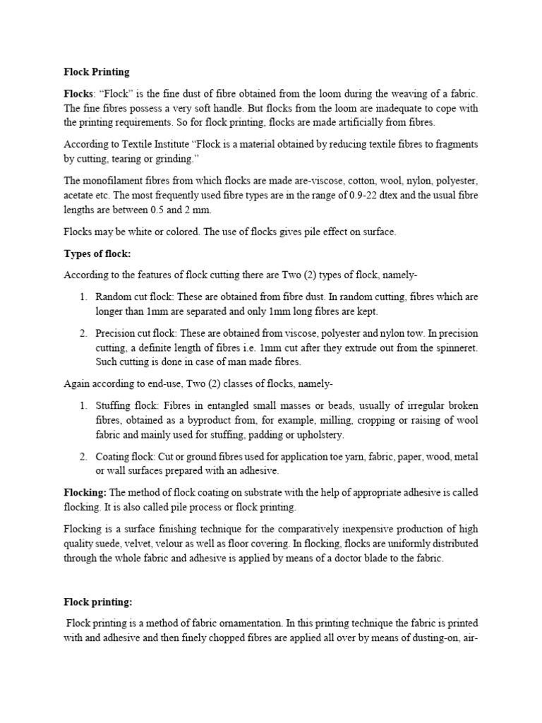 Flock. O6 | PDF | Adhesive | Textiles