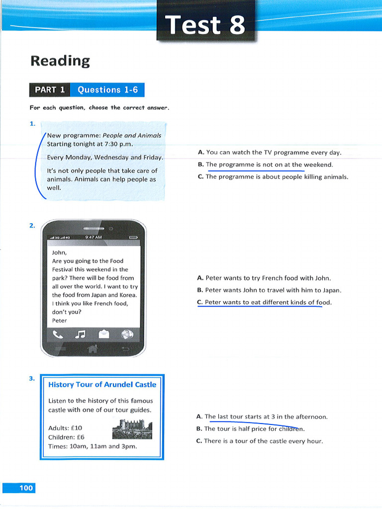 Reading Test 8 (Corrected) | PDF