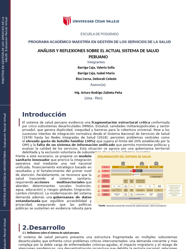 PPT Evaluación Parcial Virtual S2.SISTEMA PERU | PDF | Perú | Sistema de salud