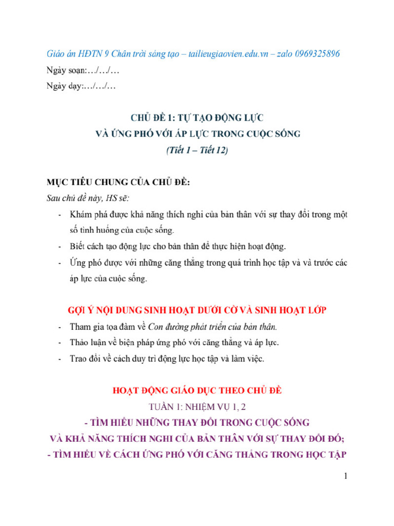 Giao an Hdtn 9 Chan Troi Sang Tao CA Nam 1600 PDF.gdrive.vip | PDF