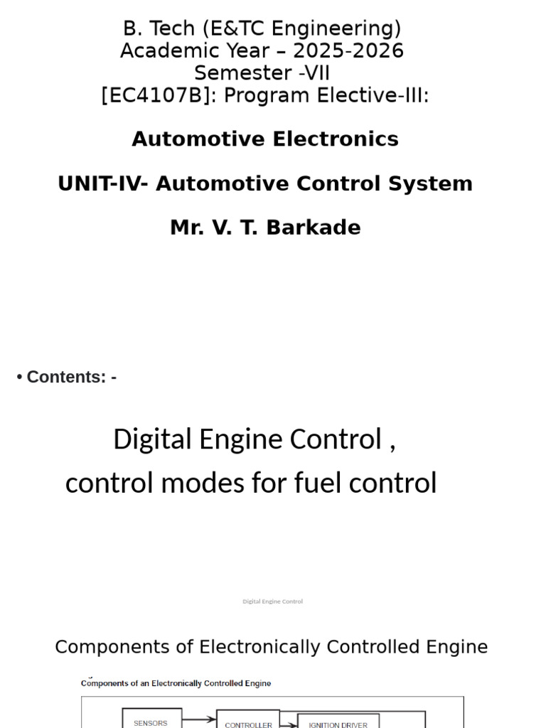 Unit-4 -1_Digital Engin Control ,Control Modes for Fuel Control | PDF ...