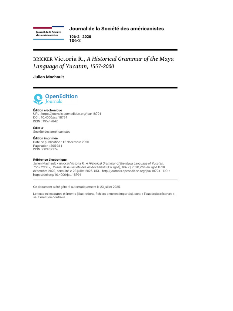 A Historical Grammar of the Maya Language of Yucatan | PDF | Vocal | Verbo