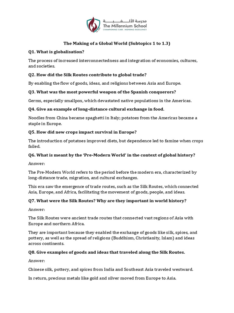 The Making of A Global World - Reference Notes | PDF | European ...