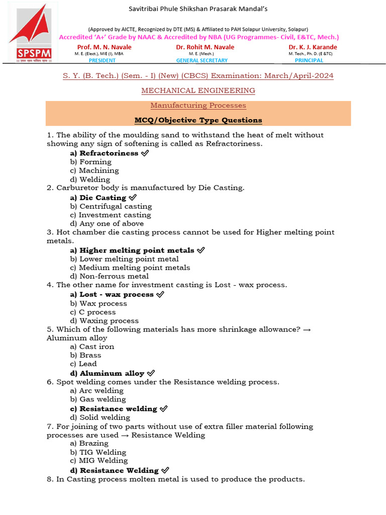 University Question Paper - MCQs | PDF | Welding | Construction
