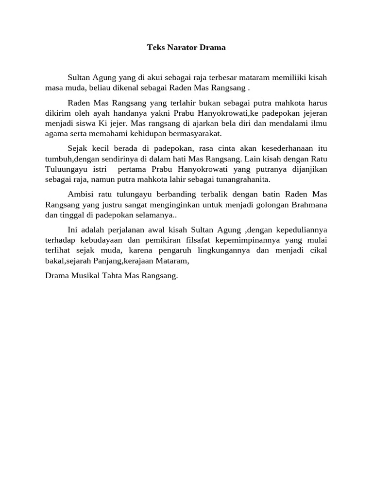 Teks Narator Drama | PDF