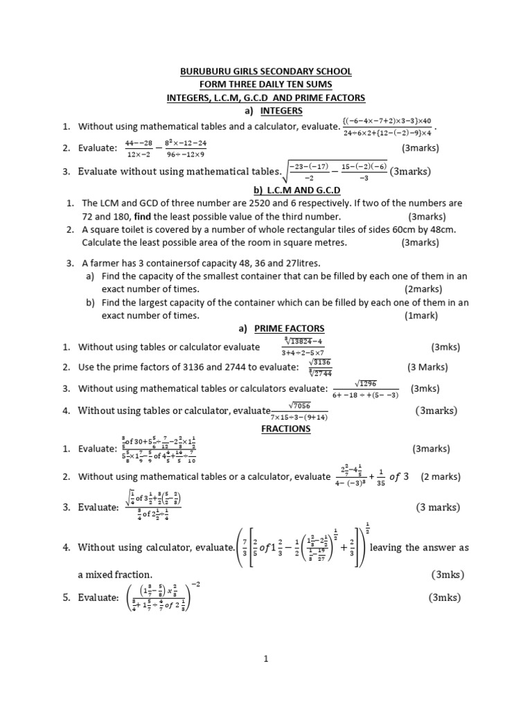 Form 3 Practice Paper Oct-2025 | PDF | Density | Pound Sterling