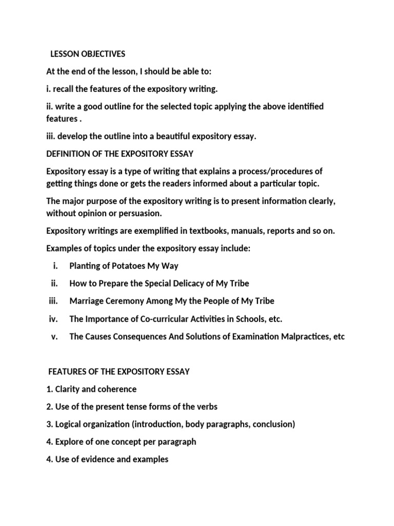 Expository Essay Writing Guide | PDF