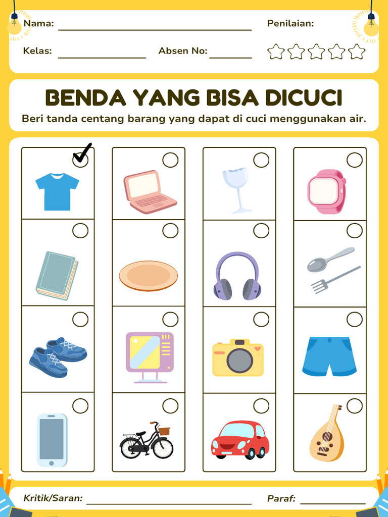Daftar Barang Bisa Dicuci dengan Air | PDF