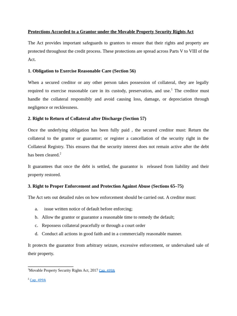 Protections Accorded to Grantor | PDF | Repossession | Security Interest