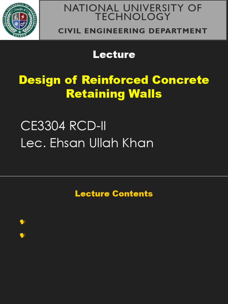 RC Cantilever Retaining Wall Design Guide | PDF | Bending | Structural ...