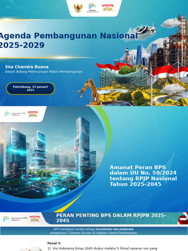 (Deputi Bappenas) v4 230125 Agenda Pembangunan Nasional 2025-2029_CH | PDF