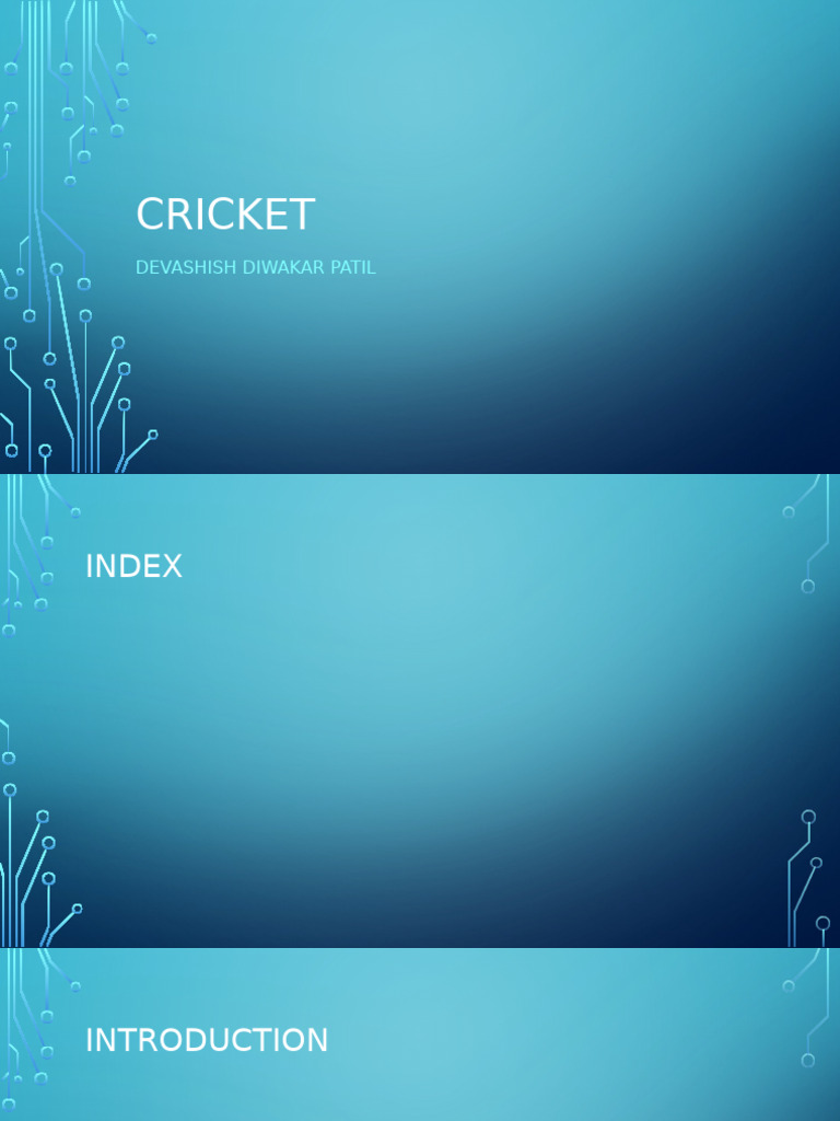 Cricket: Devashish Diwakar Patil | PDF
