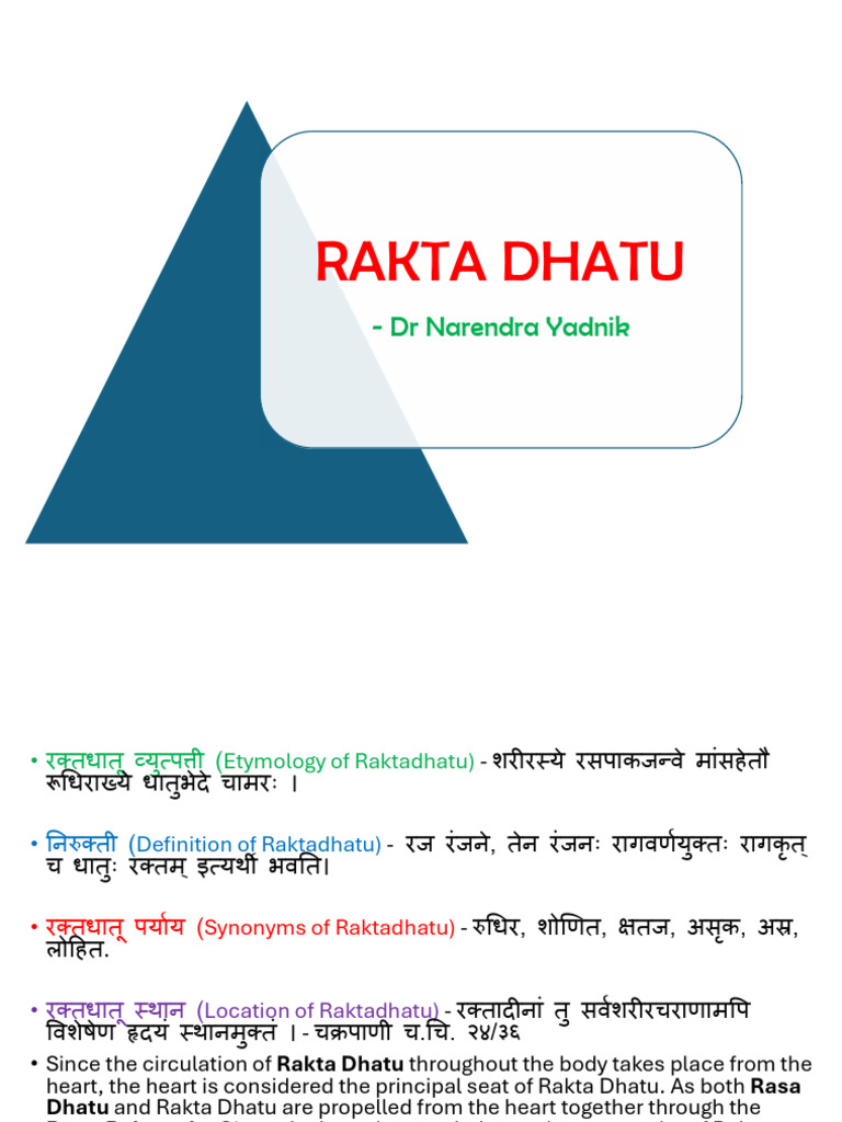 Rakta Dhatu | PDF