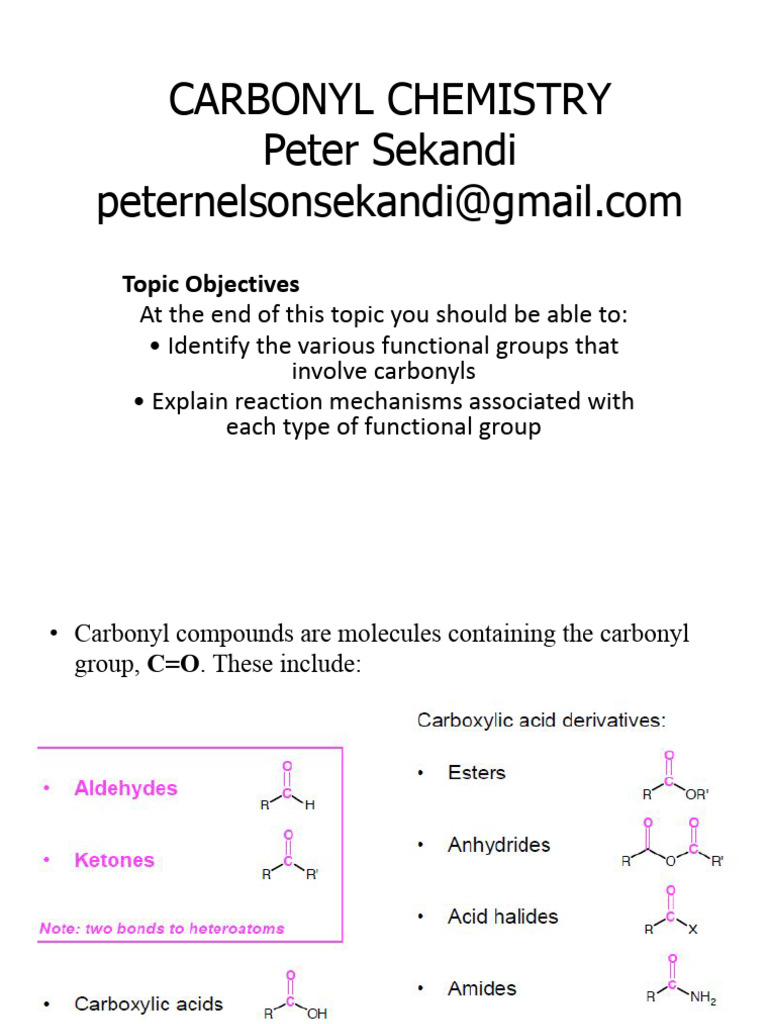 Understanding Carbonyl Chemistry Basics | PDF | Aldehyde | Ketone