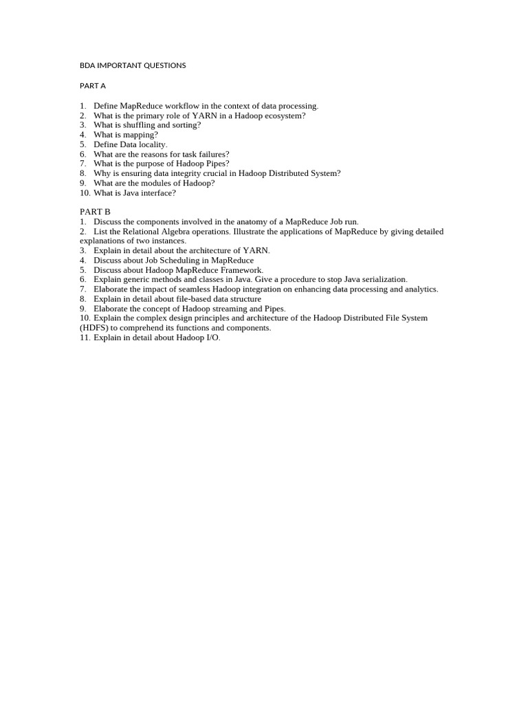 Bda Important Questions1 | PDF