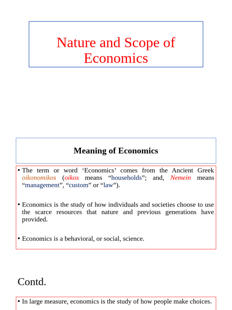 Understanding Economics: Concepts & Scope | PDF | Economics ...