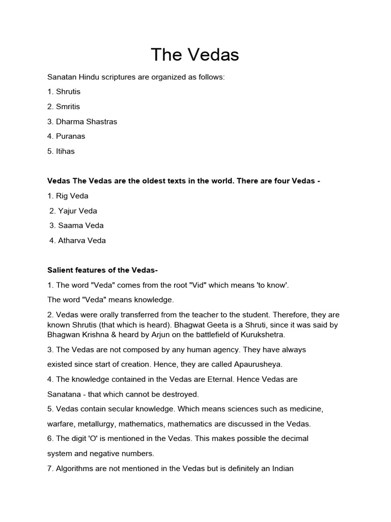 The Vedas (Reading Material) | PDF | Vedas | Sanskrit Literature