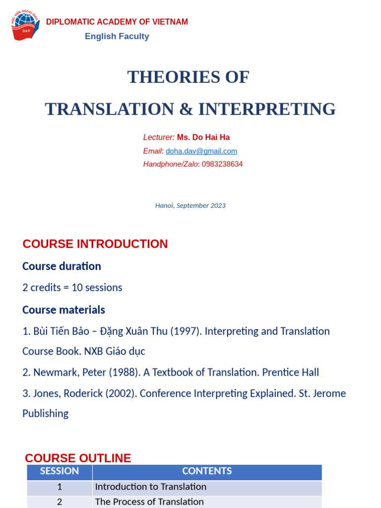 Translation Lecture 1 | PDF | Translations | Adjective