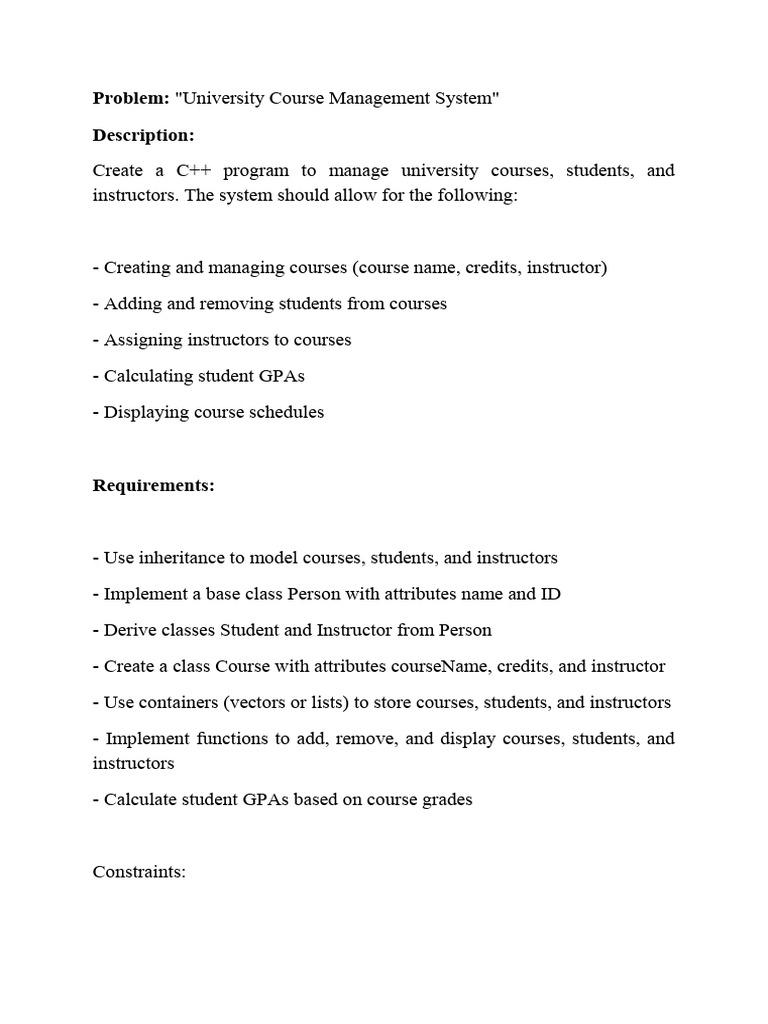 Assignment 5 - University Course Management System | PDF