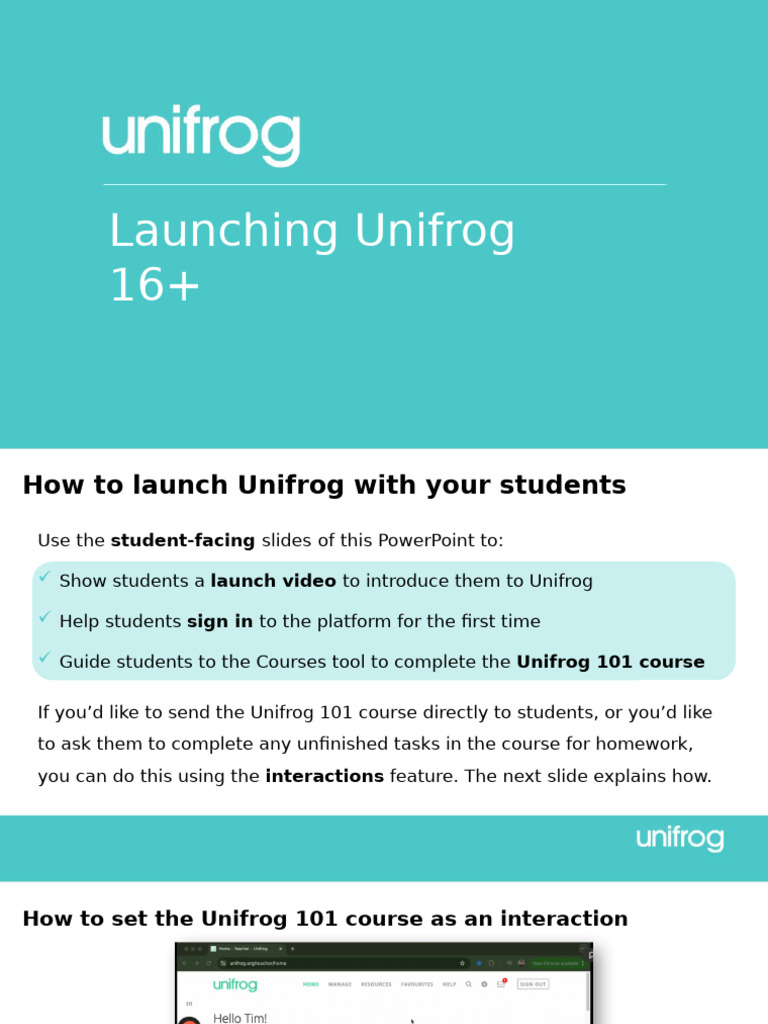 Launching Unifrog 101 for Students | PDF | Password | World Wide Web
