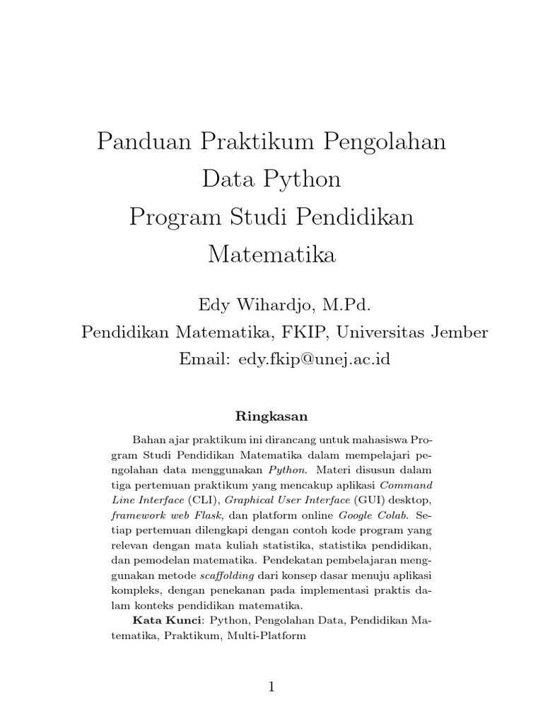 Panduan Praktikum Pengolahan Data Python | PDF