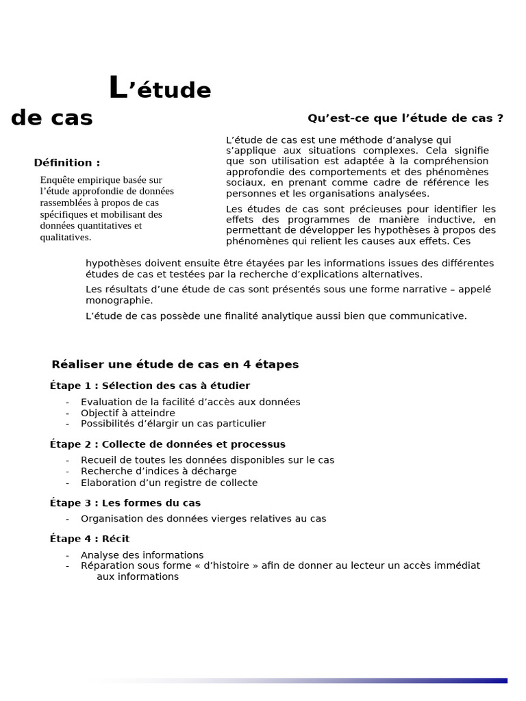 Étude de cas : Méthodologie et exemples | PDF