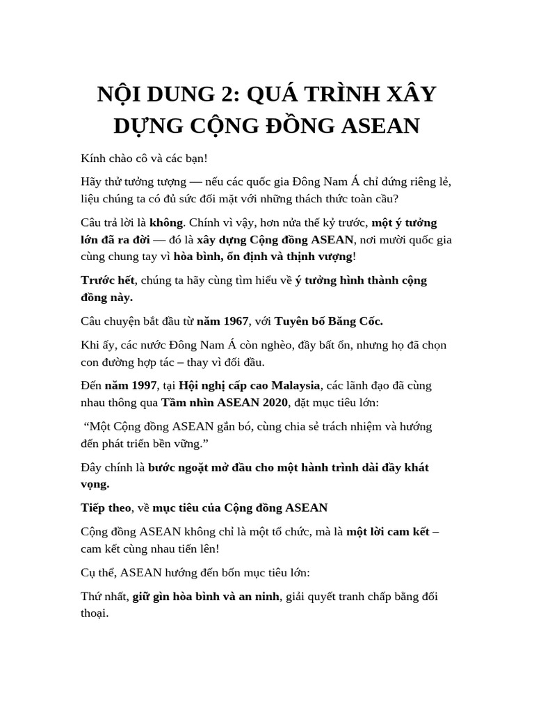 N I Dung 2: Quá Trình Xây D NG C NG Đ NG Asean | PDF