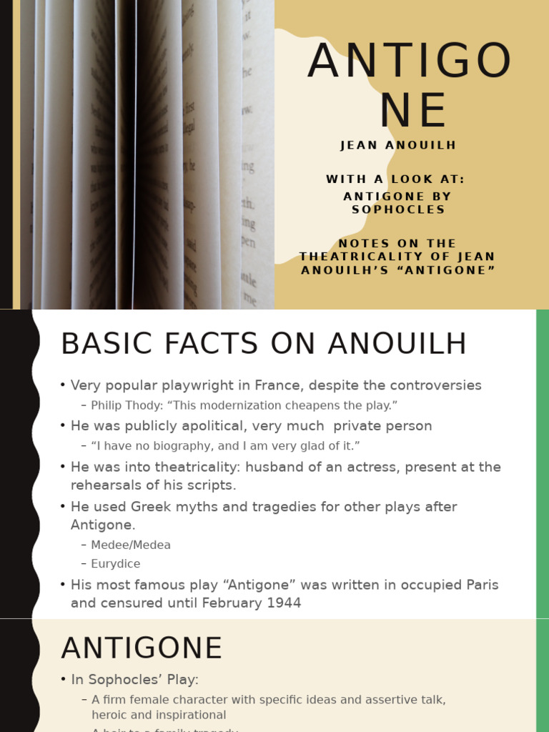 Anouilh's Antigone: A Theatrical Analysis | PDF | Sophocles