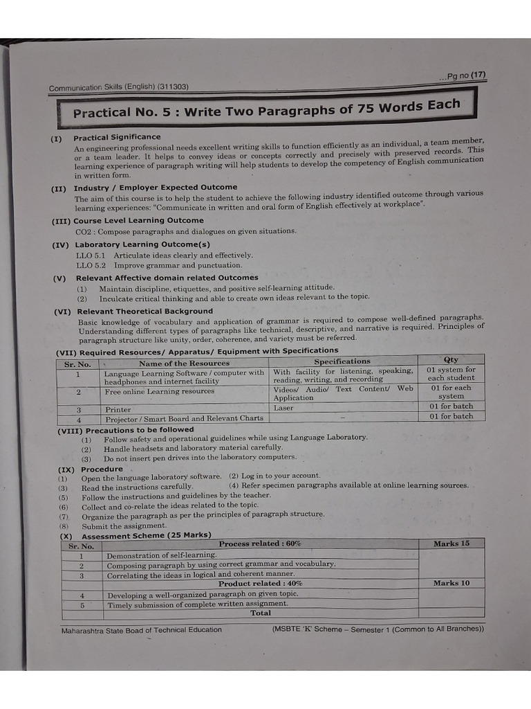 Communication Skills Practical No. 5 | PDF