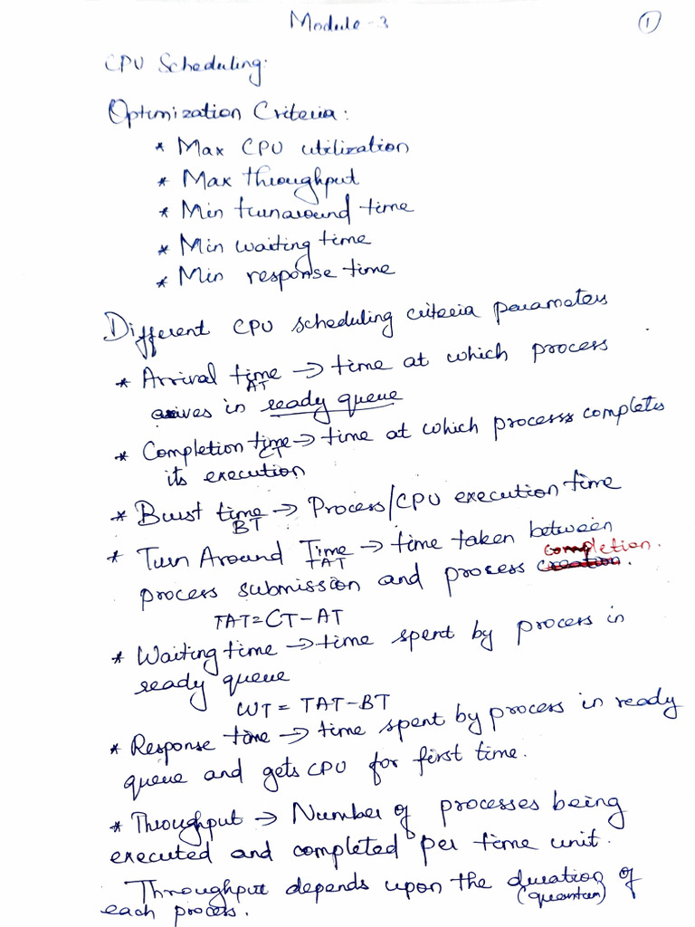 Module 3 - CPU Scheduling - Numericals | PDF