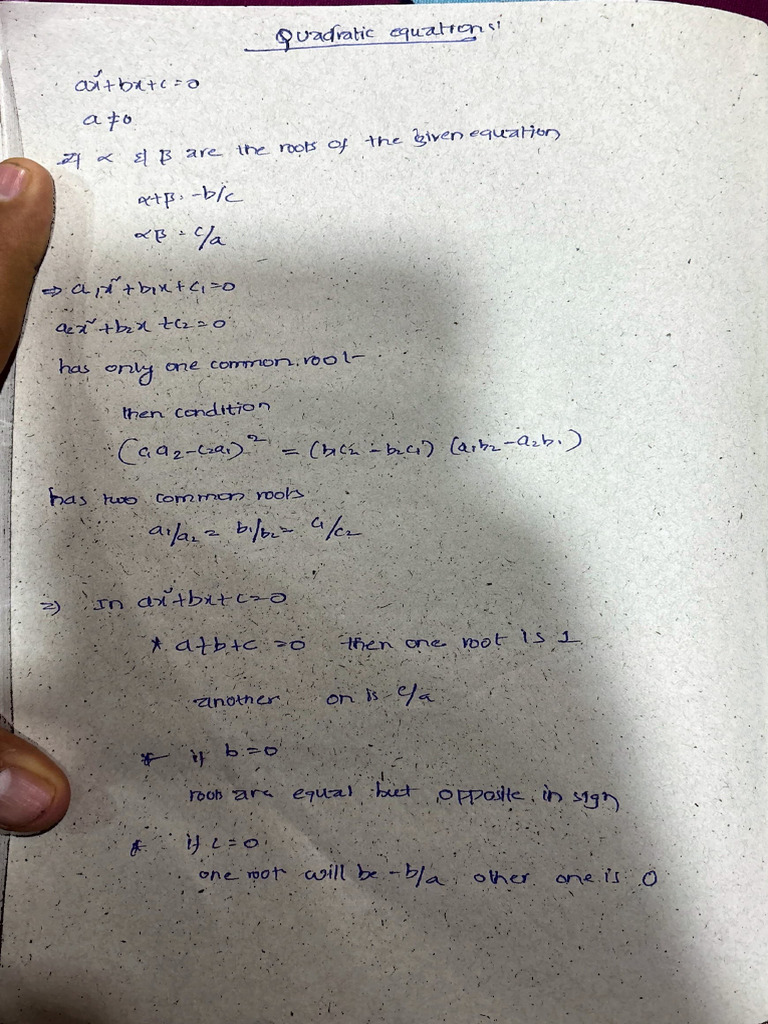 quadratic equations work sheet 1 | PDF