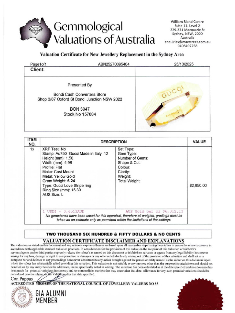 Valuation 017000157884 | PDF