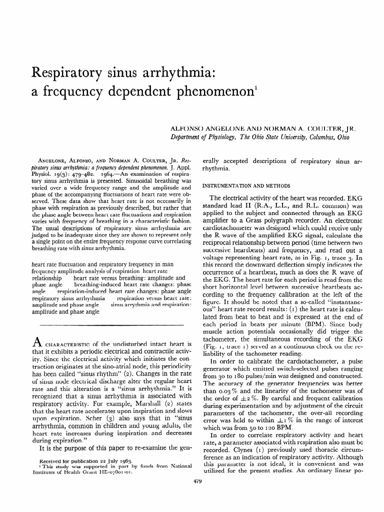 Respiratory Sinus Arrhythmia | PDF | Heart Rate | Electrocardiography