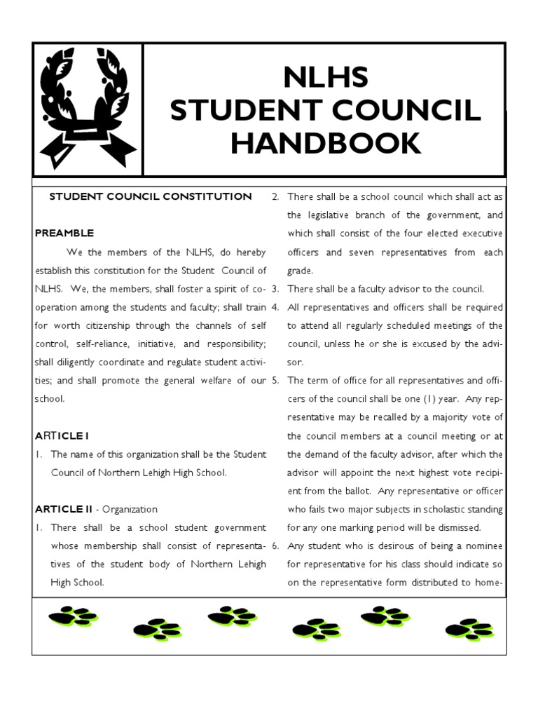 NLHS Student Council Constitution | PDF | Constitutional Amendment | Veto