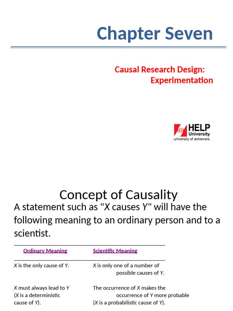 Seven: Causal Research Design: Experimentation | PDF | Experiment ...