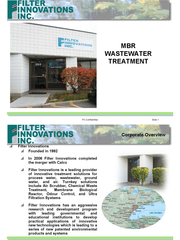 MBR Presentation For Filter Innovations | PDF | Sewage Treatment | Membrane