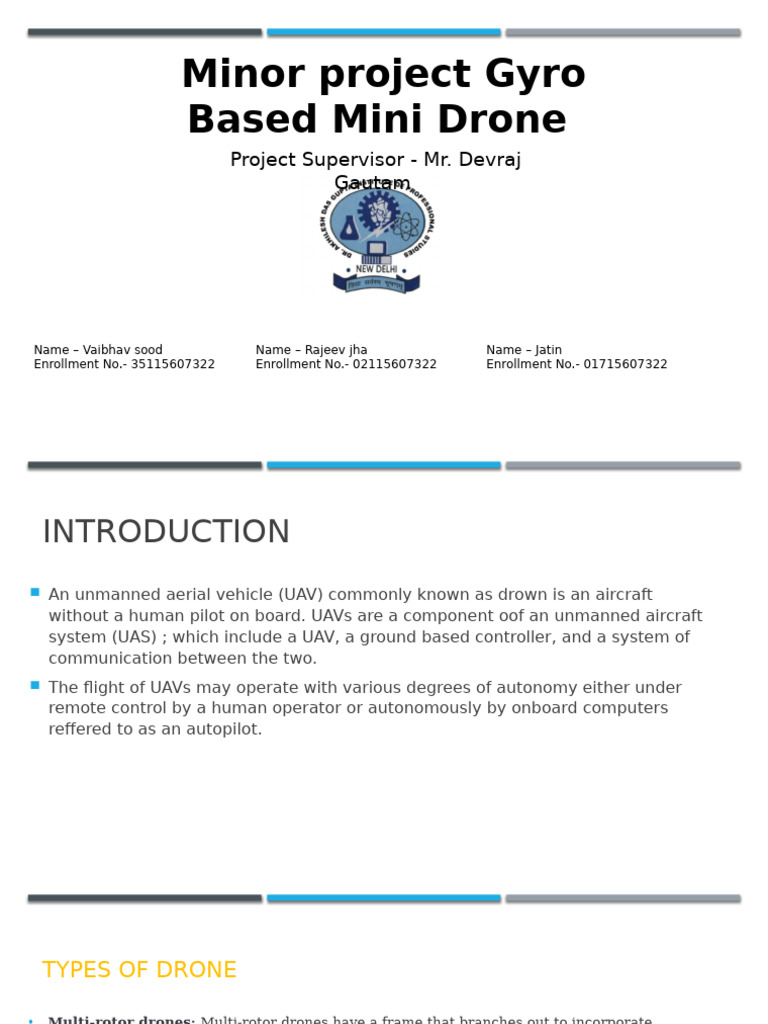 Gyro-Based Mini Drone Project Overview | PDF | Unmanned Aerial Vehicle ...
