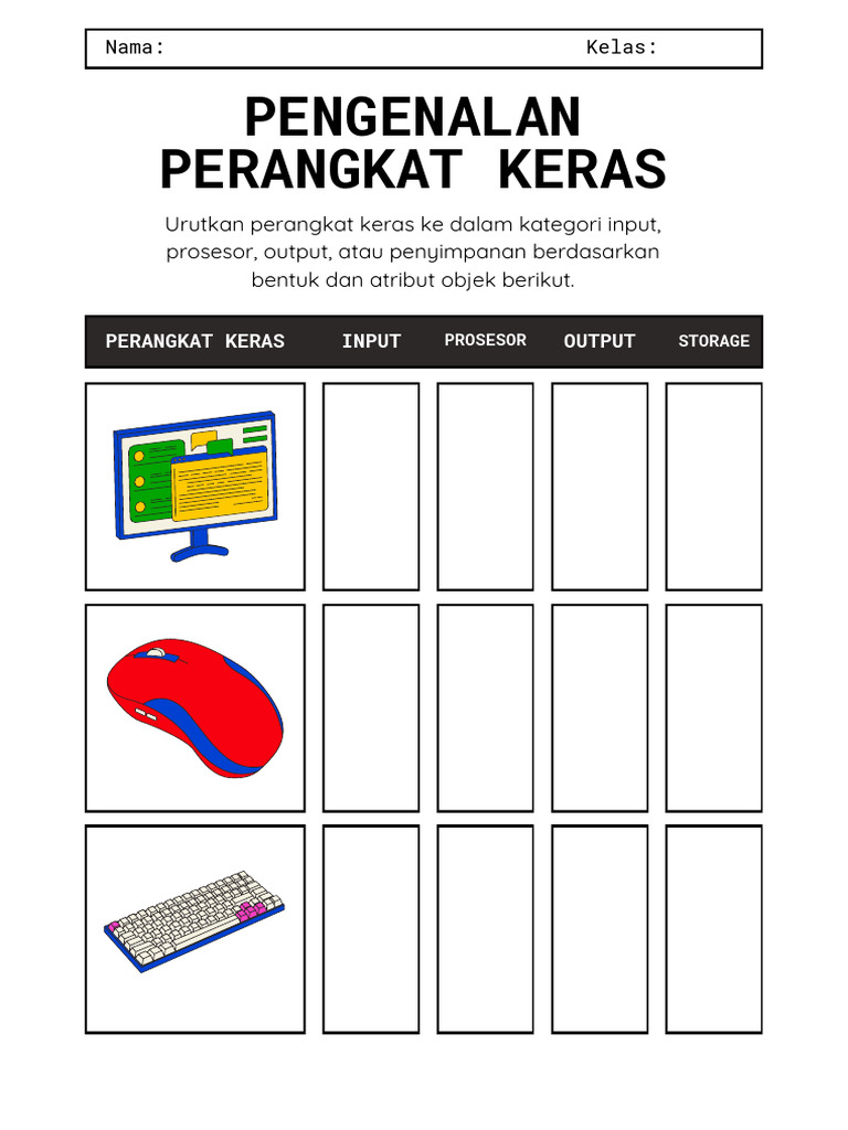 Pengenalan Perangkat Keras Lembar Kerja Penuh Warna Ilustrasi - 20251012 - 205028 - 0000 | PDF