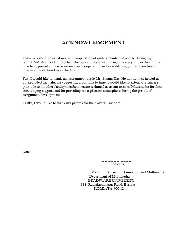 Acknowledgment Sheet | PDF