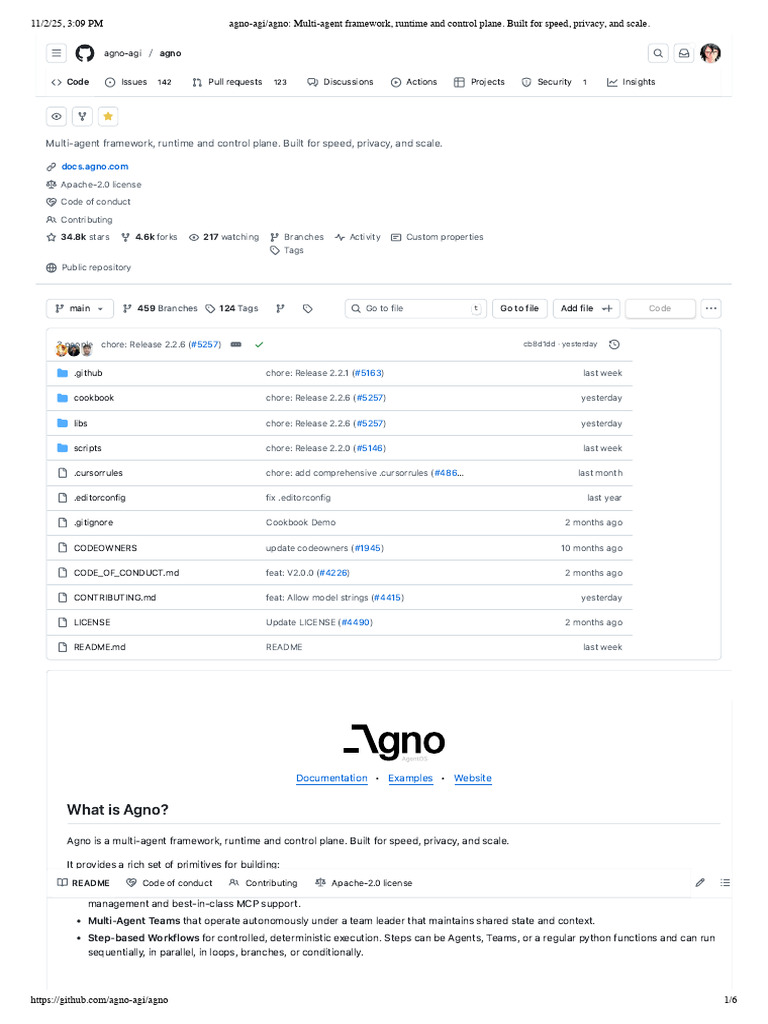Agno-Agi - Agno - Multi-Agent Framework, Runtime and Control Plane. Built For Speed, Privacy ...