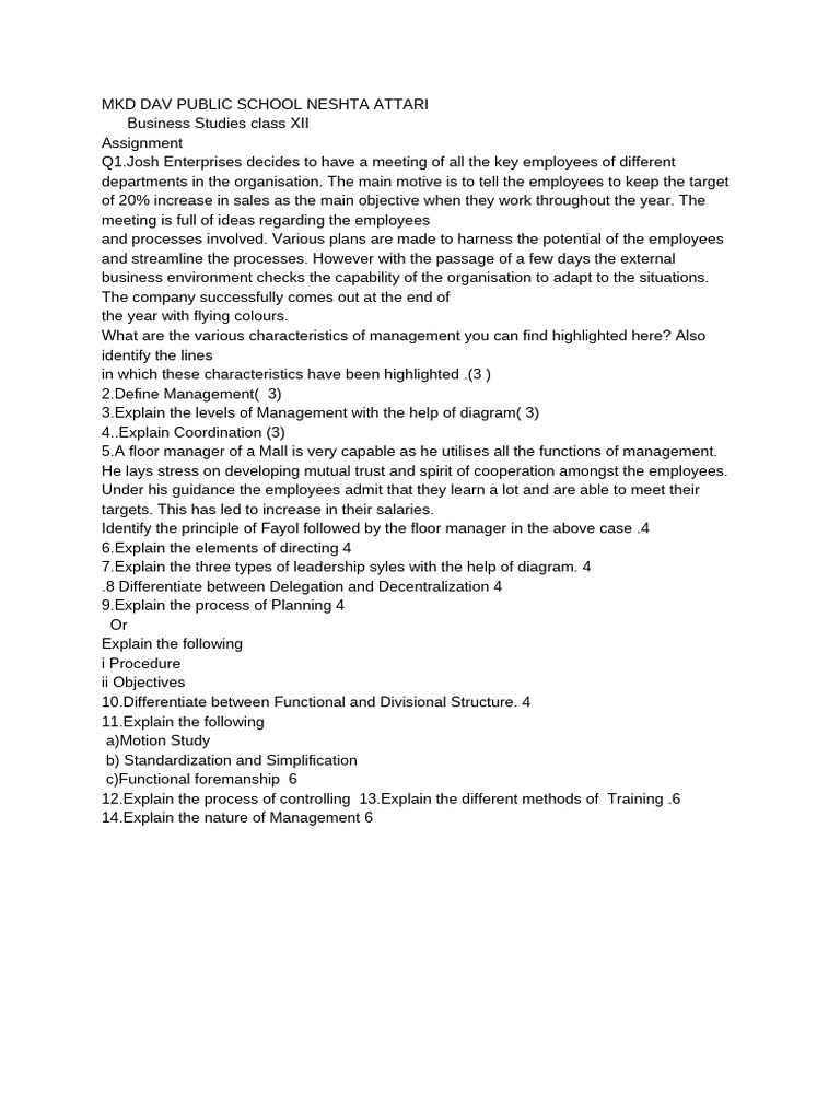 Assignment Class 12 | PDF