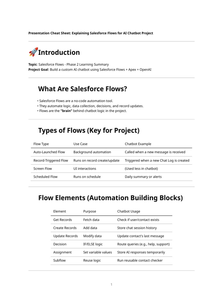 Salesforce Flows Chatbot | PDF | Artificial Intelligence | Intelligence ...