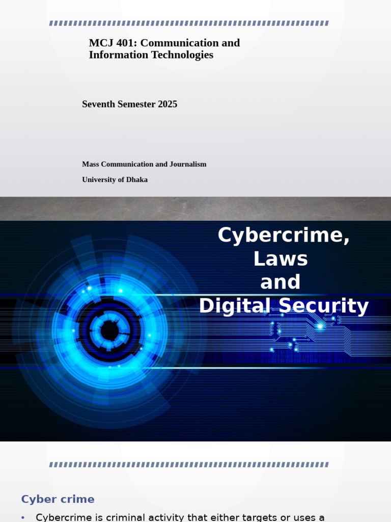 Lecture 3 Cybercrime, Laws and Digital Security | PDF | Security ...