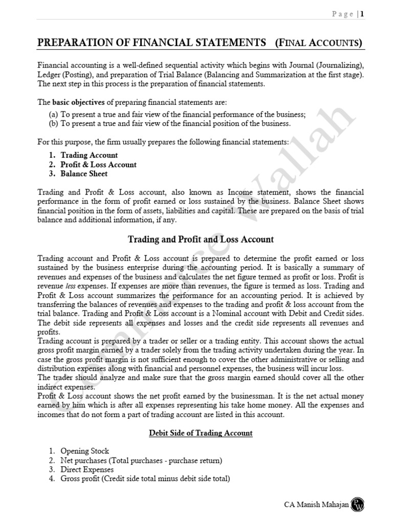 Financial Statement Preparation Guide | PDF | Debits And Credits | Expense
