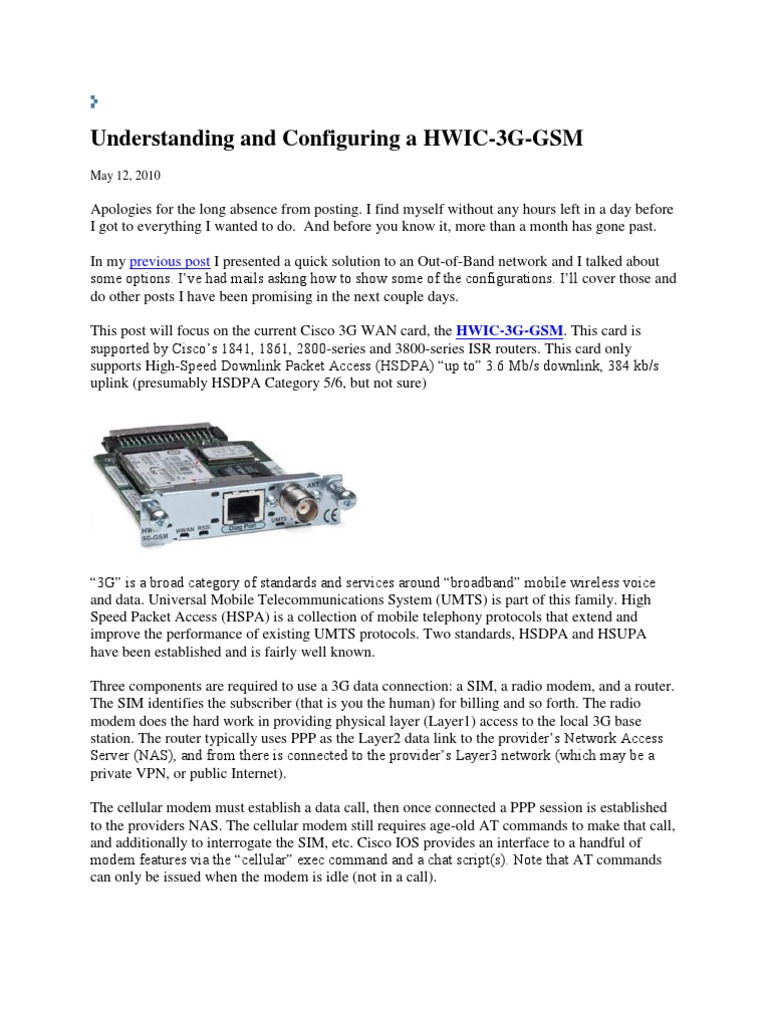 Understanding and Configuring A | PDF | High Speed Packet Access ...