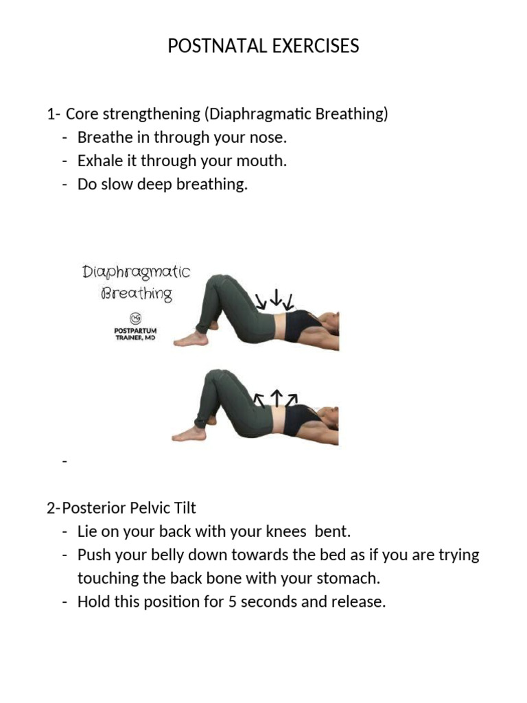 Postnatal Exercises - Dikshita e | PDF